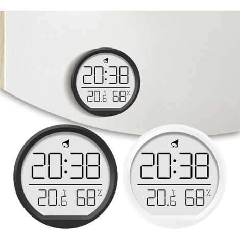Reloj Digital Compacto, Termohigrómetro, Temperatura y Humedad, Succión ...