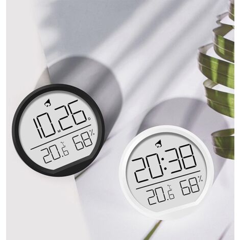 Reloj Digital Compacto, Termohigrómetro, Temperatura y Humedad, Succión ...