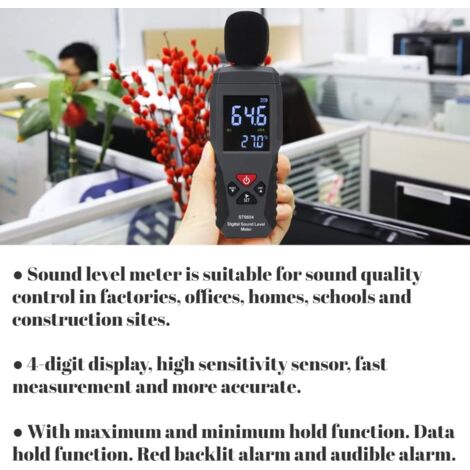 Sonómetro, registrador de nivel de sonido, probador de ruido, sonómetro de audio digital, rango ...