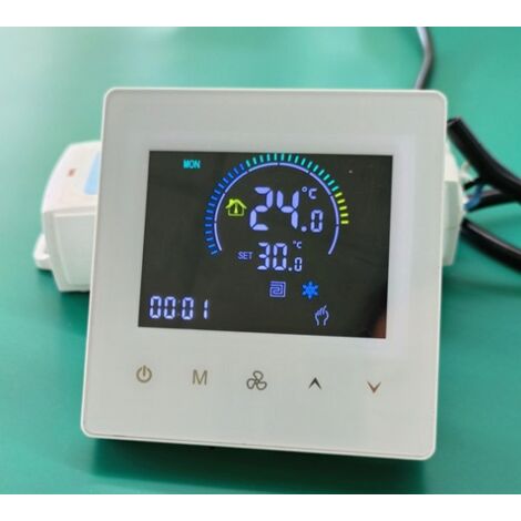 Termostato programable, control de temperatura con pantalla LED a color ...