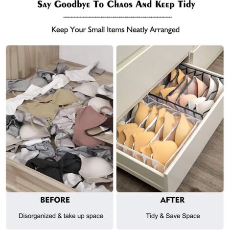 Organizador de cajones para ropa interior, 6 unidades, caja de ...
