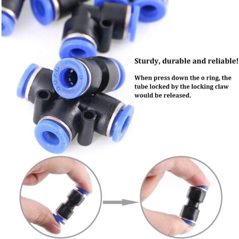 Accesorios de liberación rápida a presión neumáticos, 10 piezas de conectores neumáticos, kit de ...