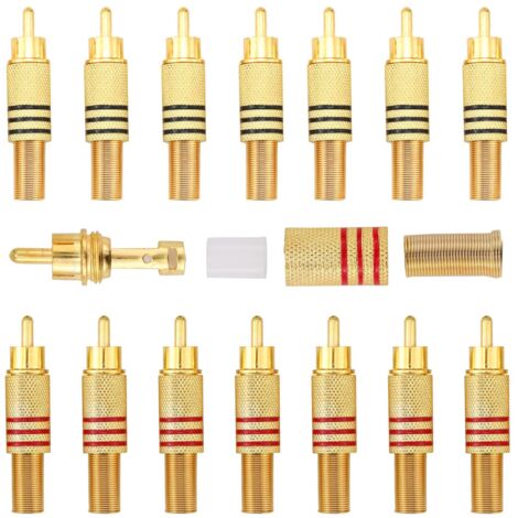 14 conectores RCA chapados en oro, adaptadores de audio y video RCA ...