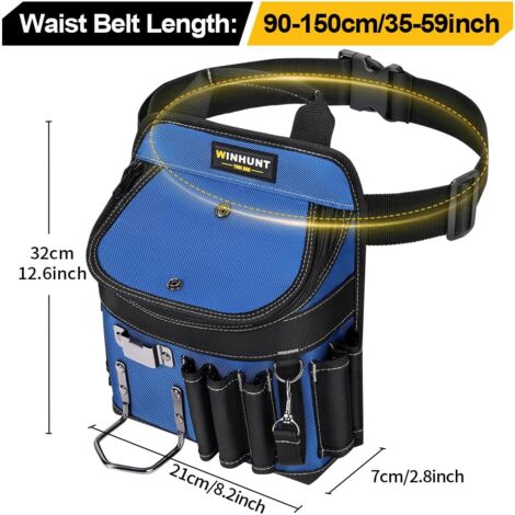 Cinturón de herramientas para hombre, 14 bolsillos con presillas para ...