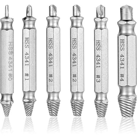 Juego de extractores de tornillos de 6 piezas, juego de extractores para tornillos dañados para ...