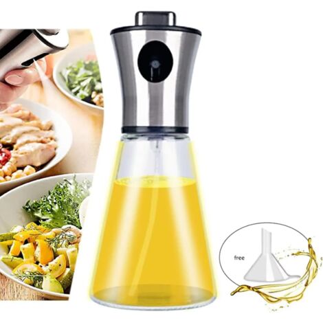 Pulverizador Aceite Spray de Cristal, 200 ml de Capacidad Ideal para Freidora de Aire y ...