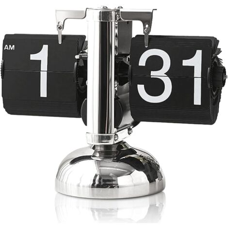 Retro Flip Down Clock, Mechanical Digital Flip Desk Clock Black Digital ...