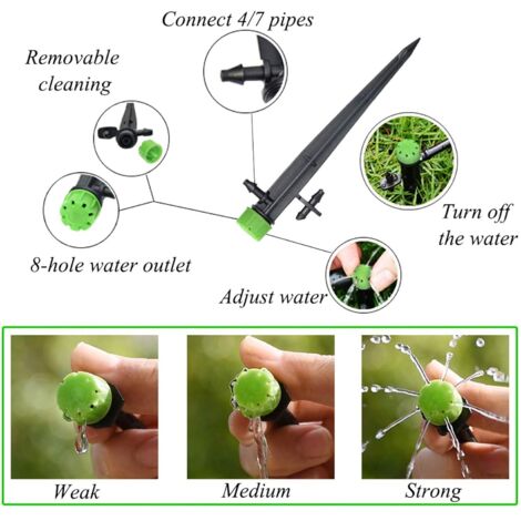 100 microaspersores de riego por goteo, emisores de riego de 360 grados ...
