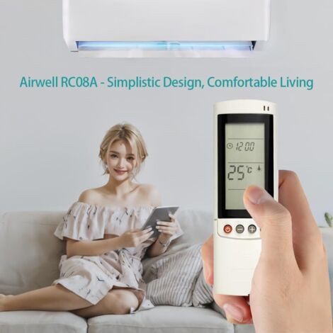 Control remoto para aires acondicionados Airwell RC08A, bombas de calor ...