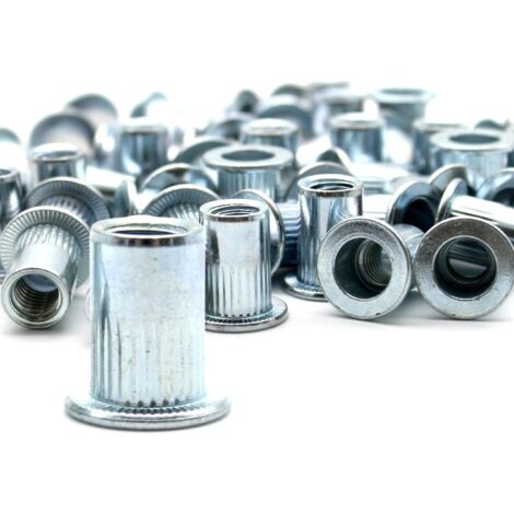 Industrial Tuerca ciega de acero M8 PAQUETE 50 Inserto roscado de ...