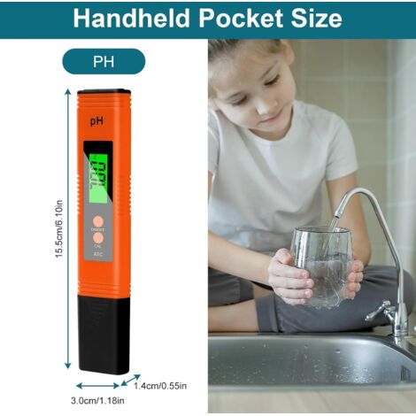 Medidor de pH digital 4 en 1, medidor de pH 4 en 1, medidor de pH con pantalla LCD, alta ...