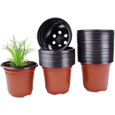 50 Macetas Redondas de Plástico para Plantas, Multifuncionales y ...