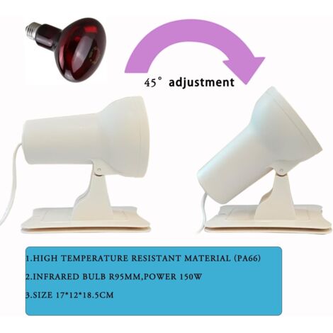 Lampara infrarrojos,Luz infrarroja terapia,150 vatios, con temporizador ...