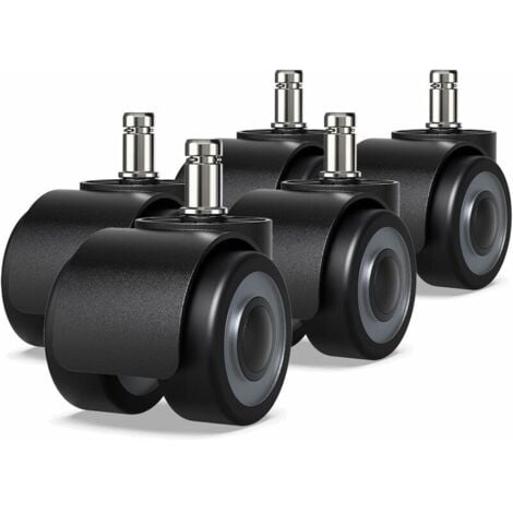 Office Chair Casters 5 Pack - 11 x 22mm - Double Wheel Design - No ...