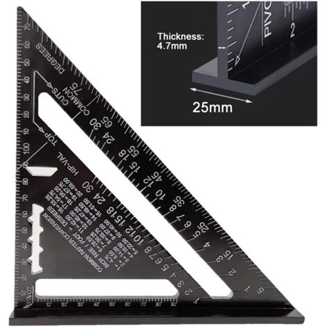 BCC 17cm Triangle Protractor Aluminum Alloy Carpenter Square Triangle ...