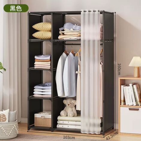 Dressing kit-Storage dressing kit 160x103x42 cm in black Wardrobe