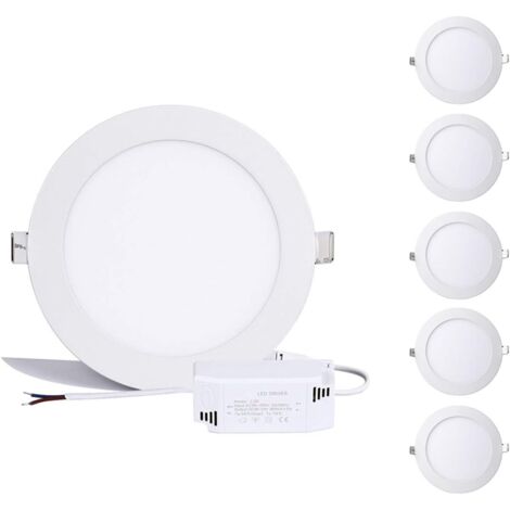 12W Round LED Panel Light, Recessed LED Spotlight Neutral White 6000K ...