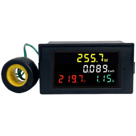 Multifunctional AC Voltage and Current Meter AC40-300V 100A Color LCD ...