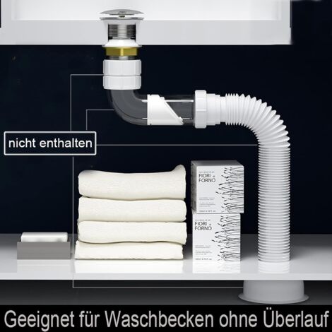 Push-type sink drain, without overflow, flapper drain, for brass sinks ...