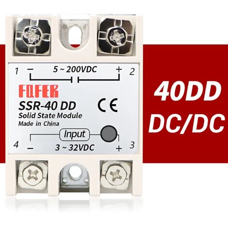 Solid State Relay, SSR-40 DD 40A 5-220VDC Solid State Relay Module ...