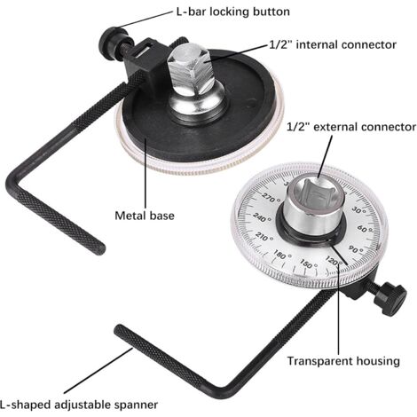 1/2" Torque Angle Gauge, 360 Degree Adjustable Drive Angle Torque ...