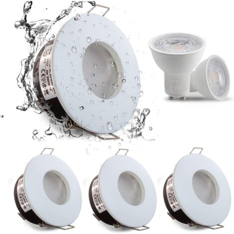 Set of 4 IP65 Waterproof LED Recessed Spotlights, 5W 3000K Warm White ...