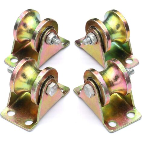 Pack 3cm Zinc Plated U-Shaped Track Casters for Sliding Doors ...