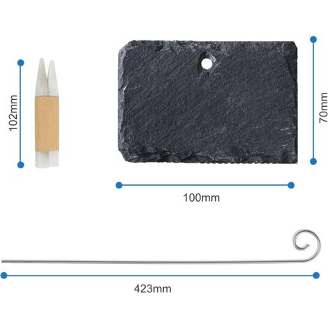10 Pack Reusable Slate Labels with Stainless Steel Rod for Marking ...