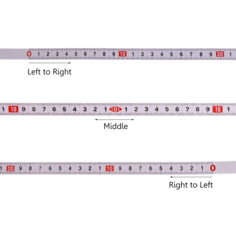 Self-adhesive measuring tape from left to right, right to left, in the ...