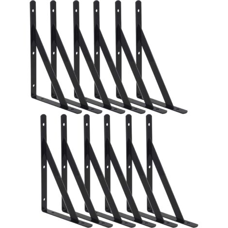 12 Pack Heavy Duty Triangle Shelf Brackets Right Angle Wall Mounted ...