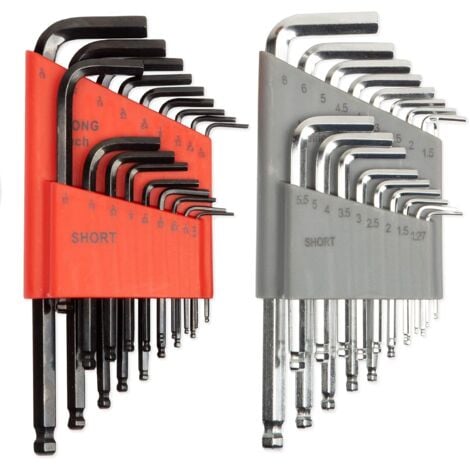 36 Piece Allen Key Set - Allen Key/Hex Key Set (Metric and SAE Sizes)