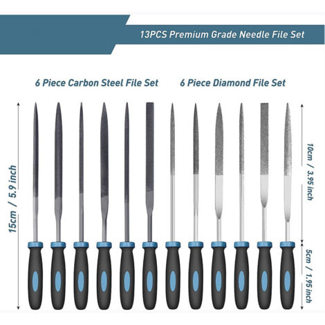 Diamond File, Metal Files, Needle File Set, 13 Piece Needle Files, Mini Files for Metal, Wood ...