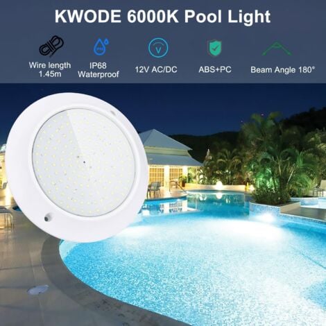 LED Pool Spotlight Par56, 18W 6000K Resin Filled Pool Light, Ultra-Slim IP68 PC Underwater LED ...