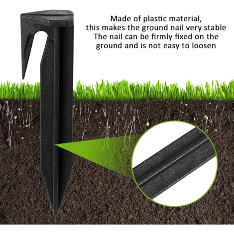 100 Pieces Robot Lawn Mower Wire Stakes, Heavy Duty Plastic Fixing Stakes