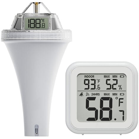 Wireless Floating Pool Thermometer with Triple LCD Displays Outdoor ...