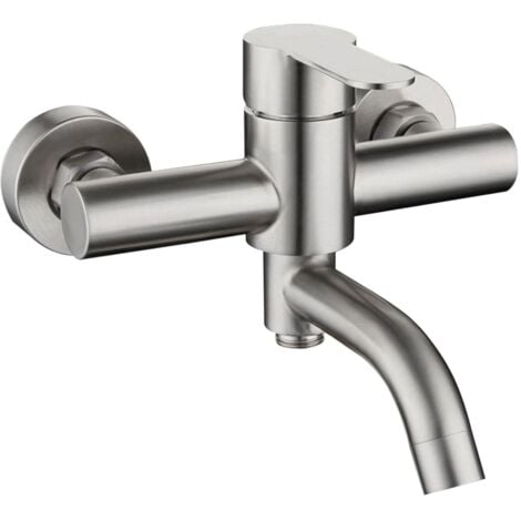 Shower Mixer Tap, Installation Range: 13-17 cm, Brushed Surface ...