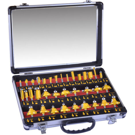 35 Piece Router Bit Set, 1/4" Shank, Woodworking DIY, with Premium ...