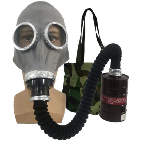 Gray Rubber Ghost Gas Mask Full Face Protection Old Fashioned Fully ...