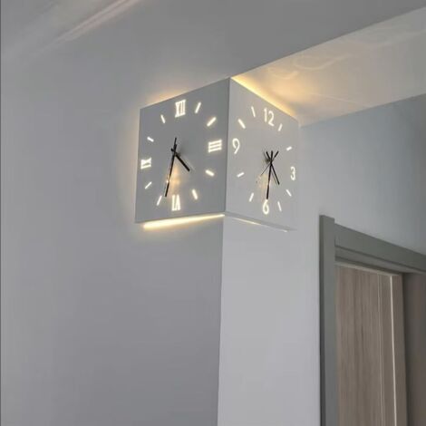 Corner wall clock, digital corner wall clock, LED wall clock for living ...