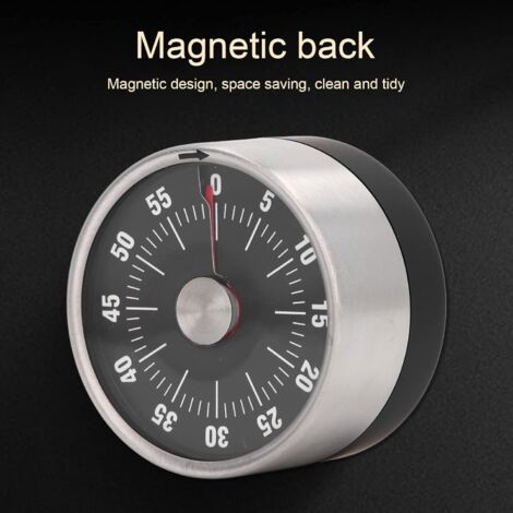 60 Minute Visual Kitchen Clock with Magnetic Back and 70dB Alarm, Stainless Steel Mechanical ...