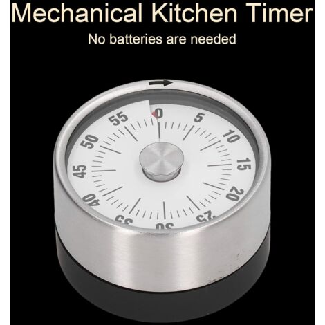 60 Minute Visual Kitchen Clock with Magnetic Back and 70dB Alarm, Stainless Steel Mechanical ...