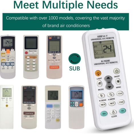 Universal Air Conditioner Remote Control, Compatible with Fujitsu ...