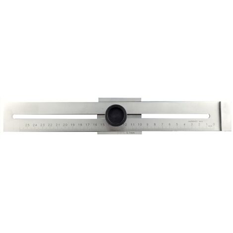 Matt chrome-plated scribing ruler, laser-graduated, mm graduation ...