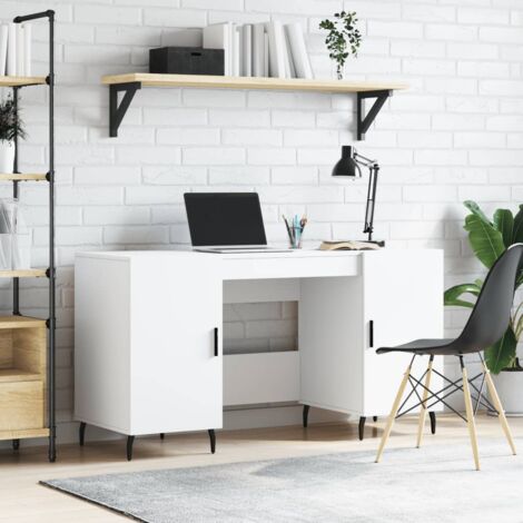 Desk，Writing Desk White 140x50x75 cm Engineered Wood CFW54923