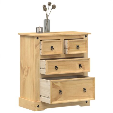 Chest of Drawers，Drawer Cabinet Corona 80x43x91 cm Solid Wood Pine ...