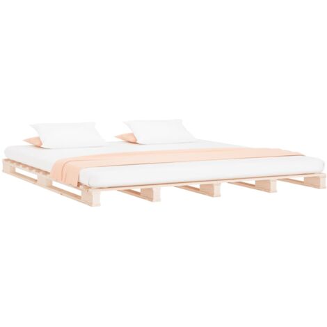 Double bed Adult bed Pallet Bed without Mattress 140x200 cm Solid Wood VSVS534486
