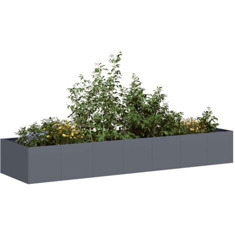 Planter，Plant pot，Flower box Anthracite 280x80x40 cm Steel VSVS412313