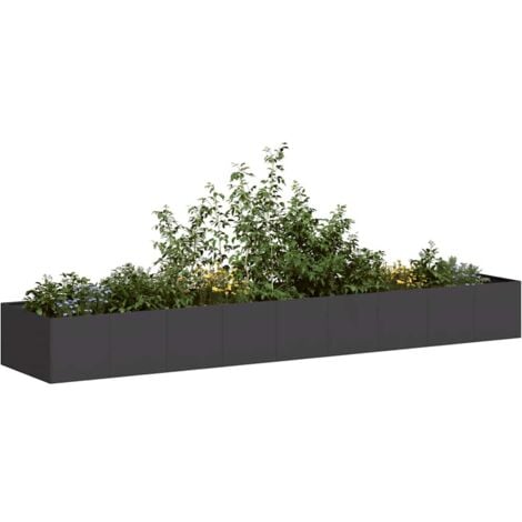 Planter，Plant pot，Flower box Black 360x80x40 cm Steel VSVS826642