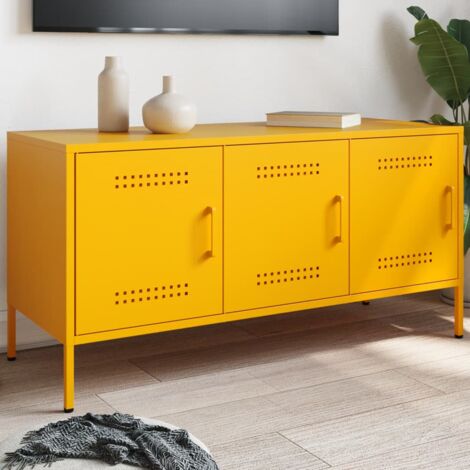 TV Cabinet，TV stand，TV Unit Mustard Yellow 100.5x39x50.5 cm Steel ...