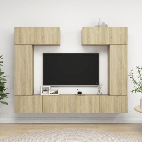 6 Piece TV Cabinet Set，TV stand，TV Unit Cabinet Sonoma Oak Engineered ...